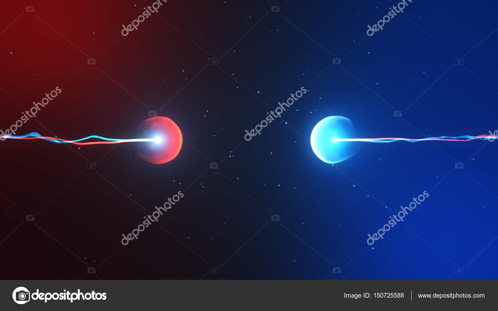 Two particles ready to collide to one another artistic image — Stock ...