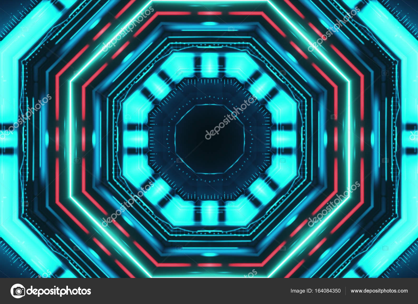 Geometric HUD interface in a kaleidoscope illustration — Stock Photo ...