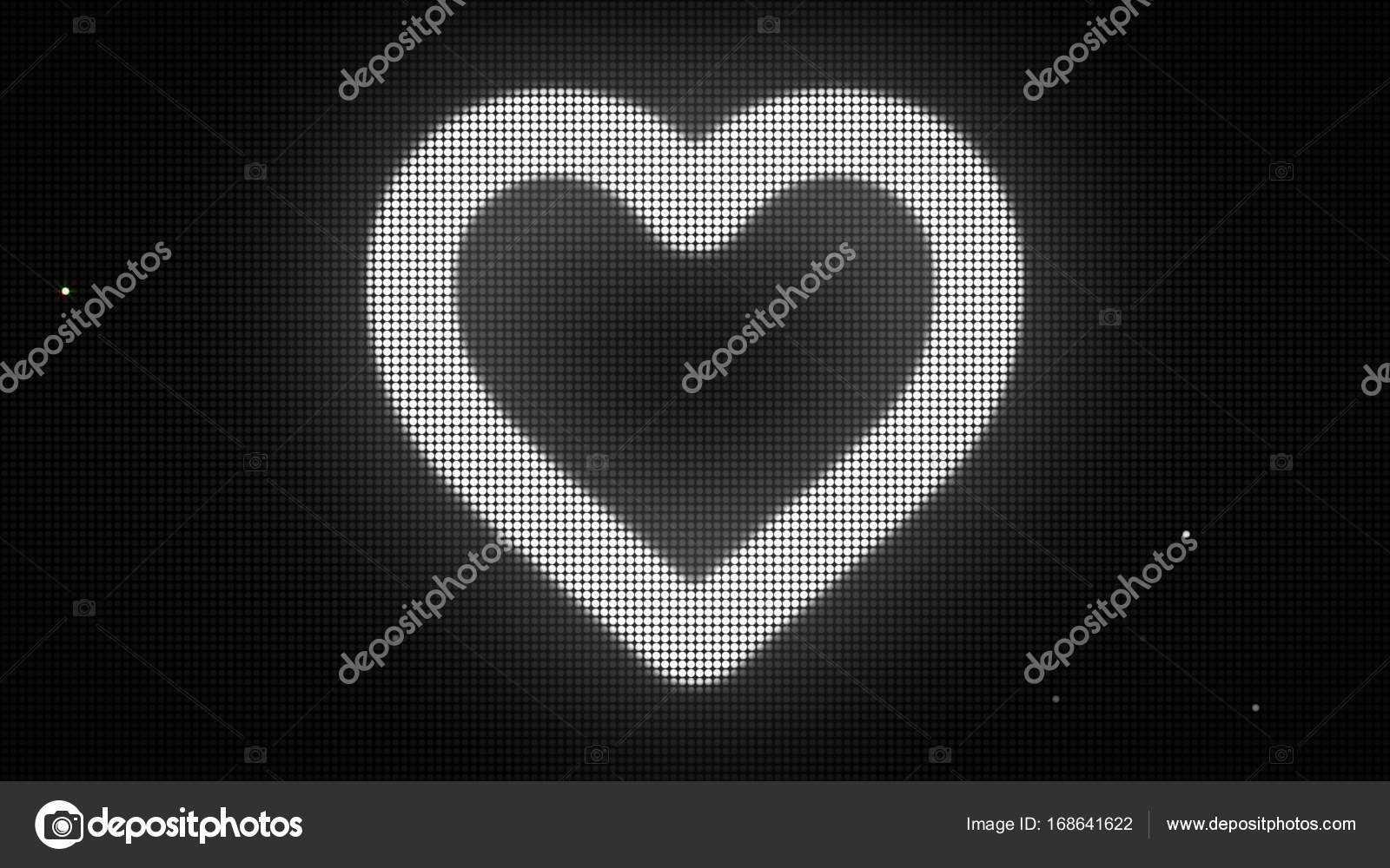 Heart shape on digital screen. Different colors and shapes in my ...