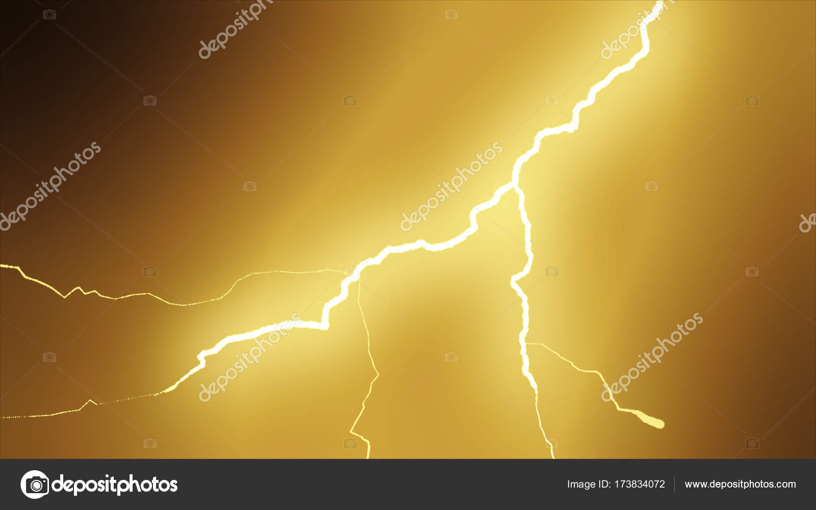 Realistic lightning strikes.Thunderstorm with flashing lightning. 3d ...