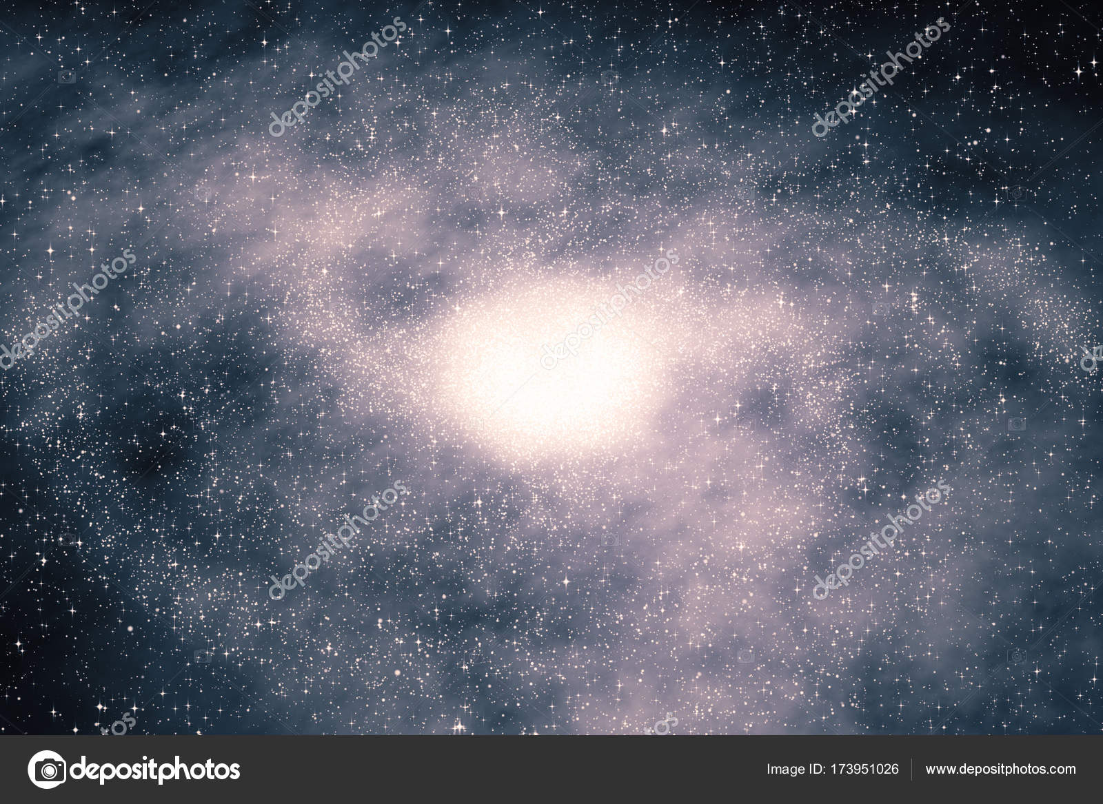 Space background. Camera is flying through the blue and magenta ...