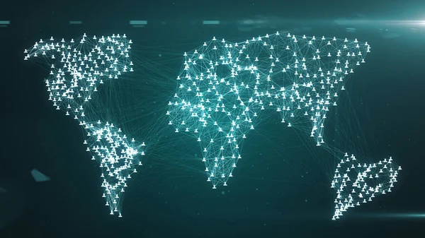 Connecting people on the internet, nodes transforming into the shape of ...