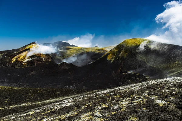 Central crater of active volcano in Europe Etna at 3345 meters above ...