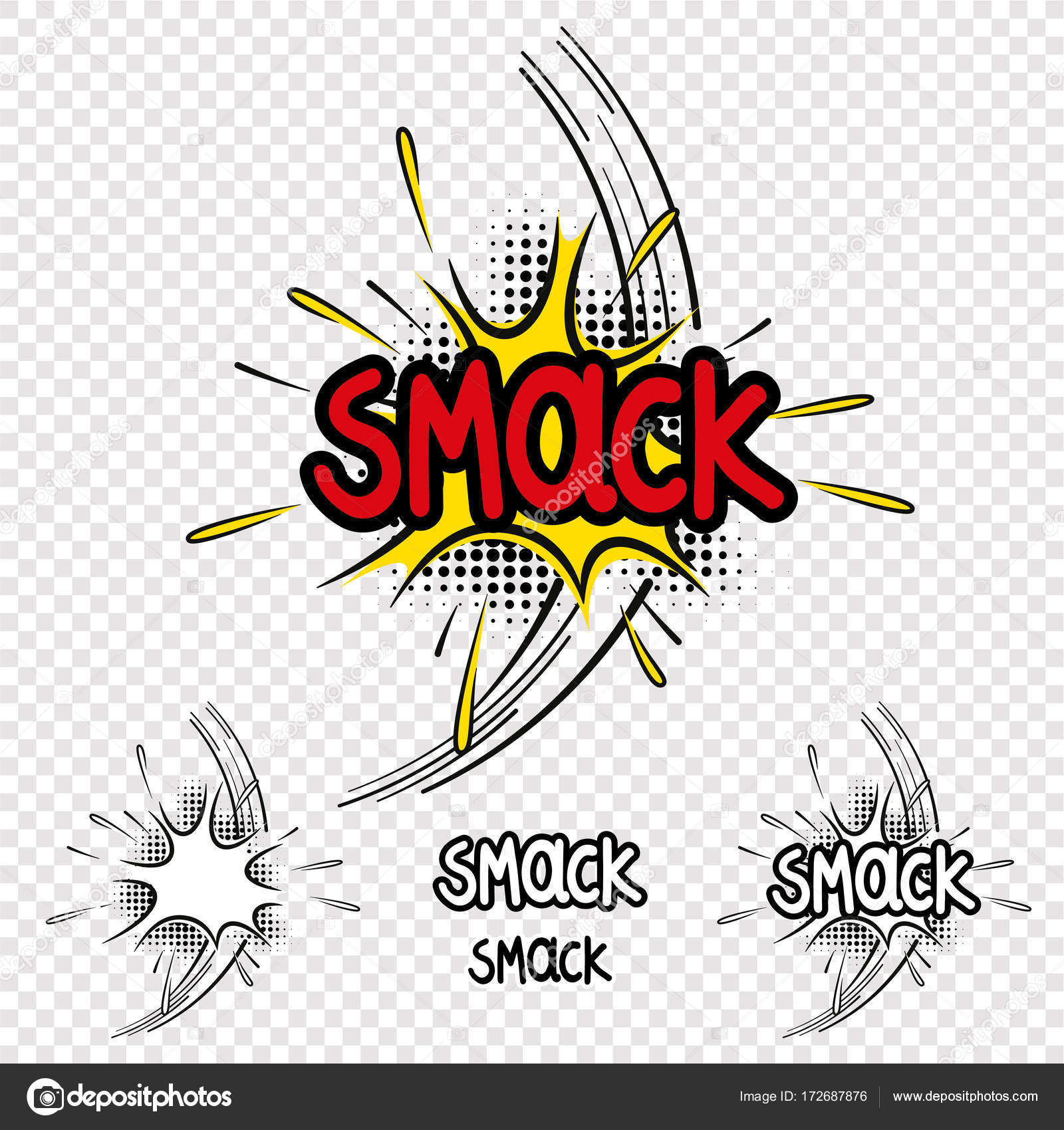 Vector "Smack" Comic text Illustration Stock Vector by ©Fourleaflovers ...