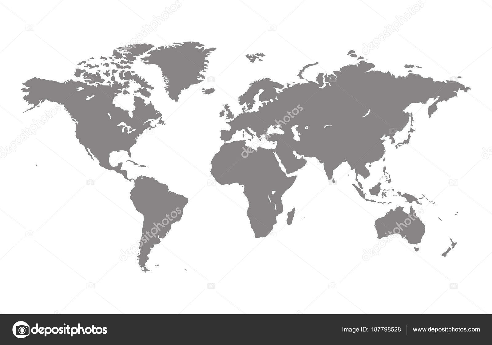 Vector grey world map Stock Vector Image by ©Fourleaflovers #187798528