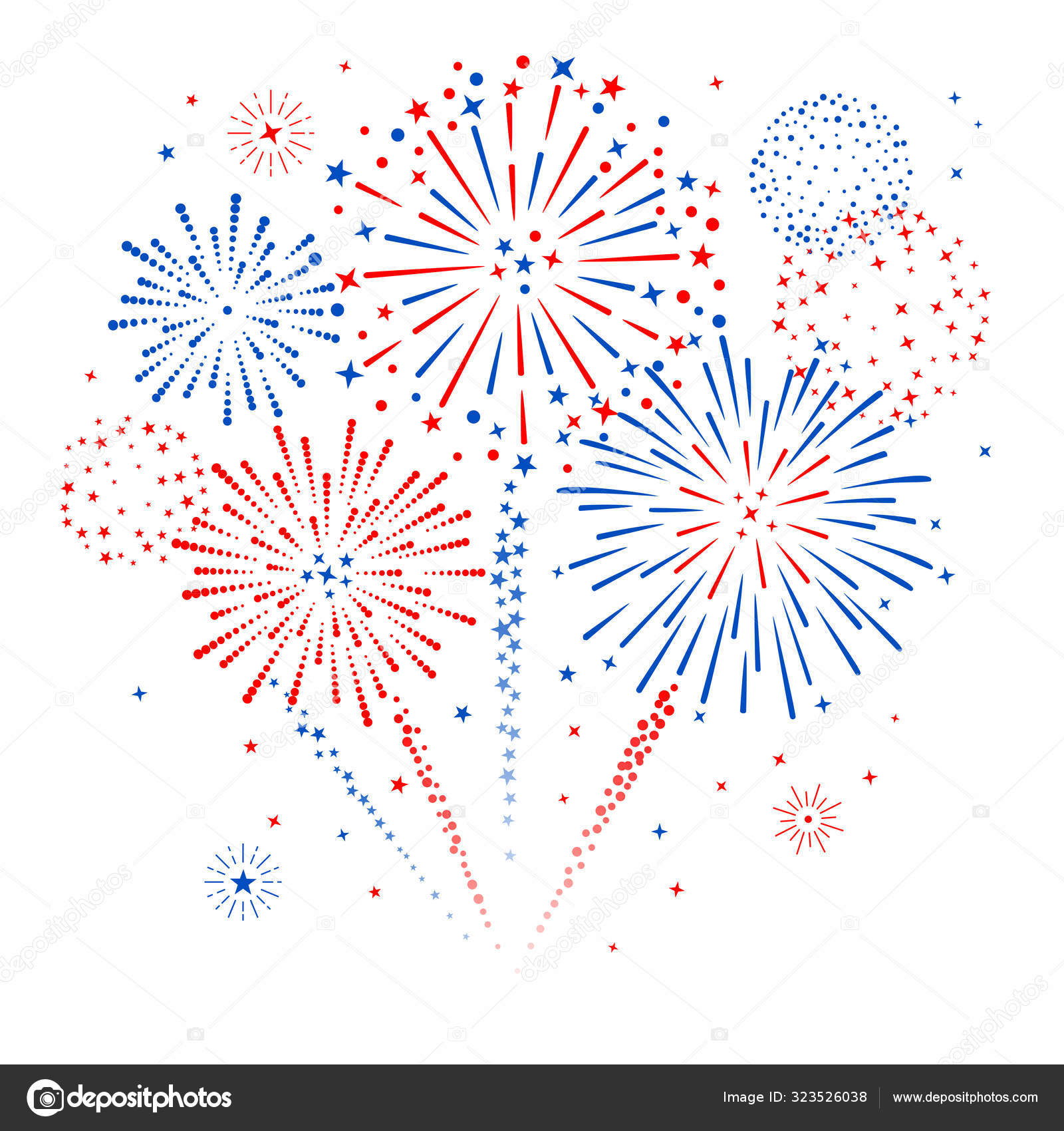 Colorful Vector fireworks on White background Stock Vector Image by ...