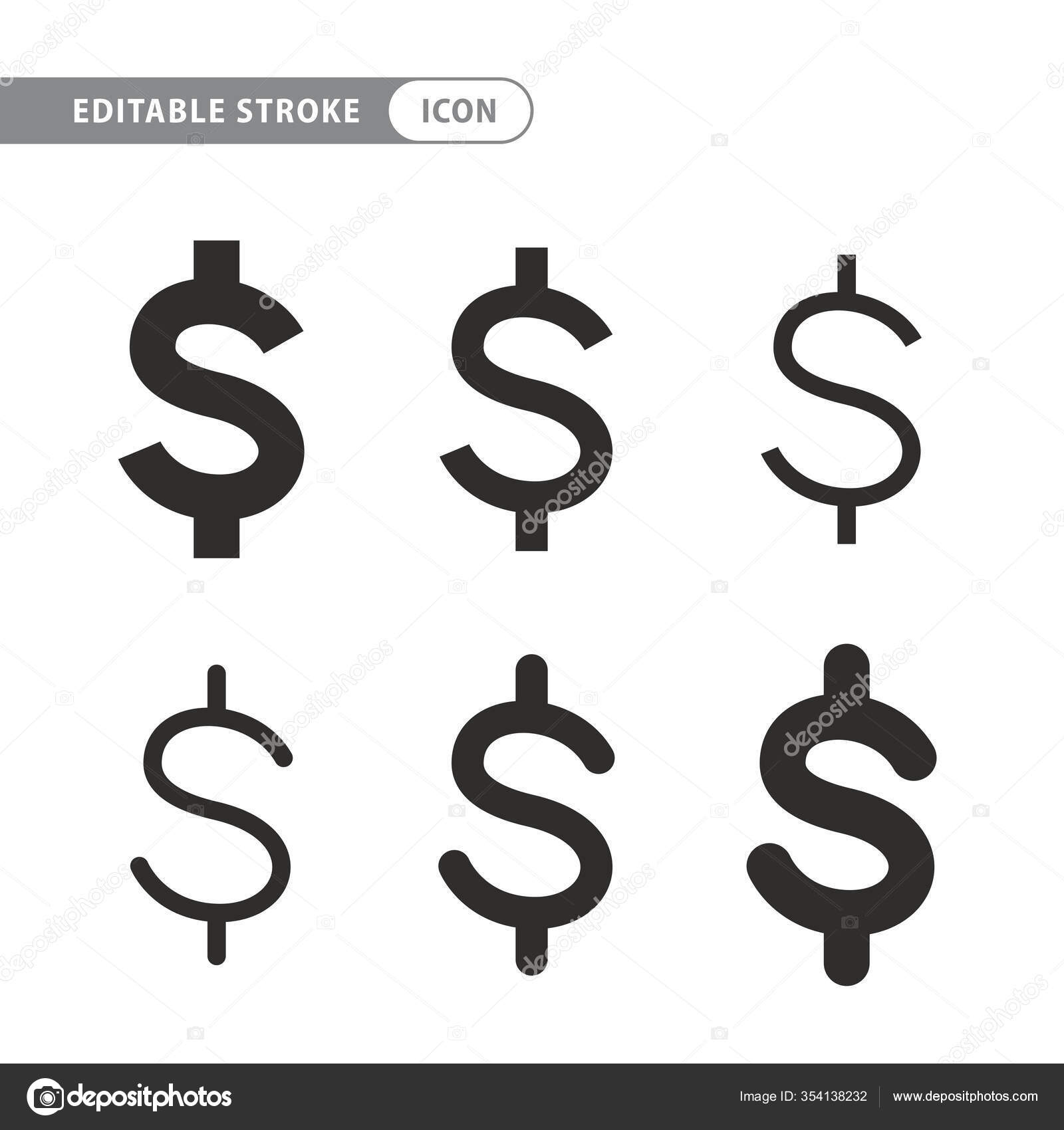 Collection Dollar Signs Different Styles White Background Stock Vector ...