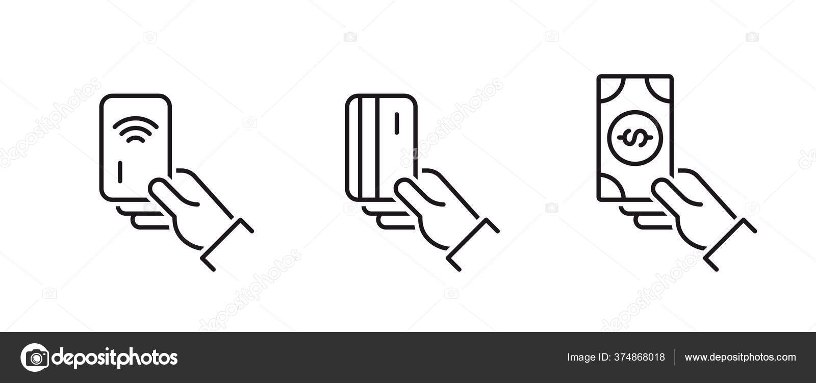 Set Payment Options Vector Elements Flat Style Credit Card Processing ...