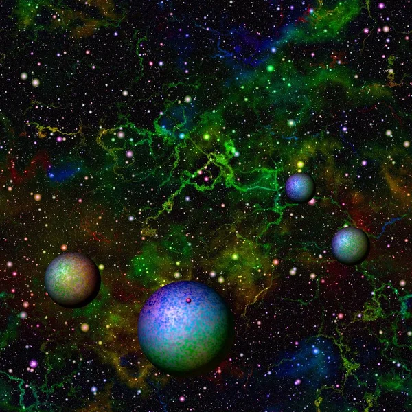 Abstract colorful universe, Rainbow colored night starry sky with ...