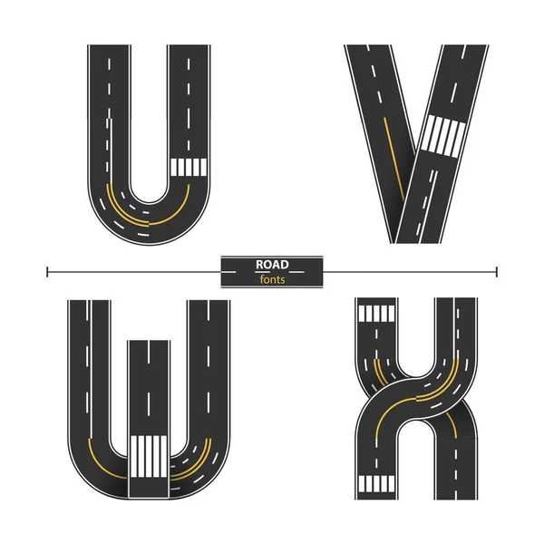 Highway alphabet imágenes de stock de arte vectorial | Depositphotos