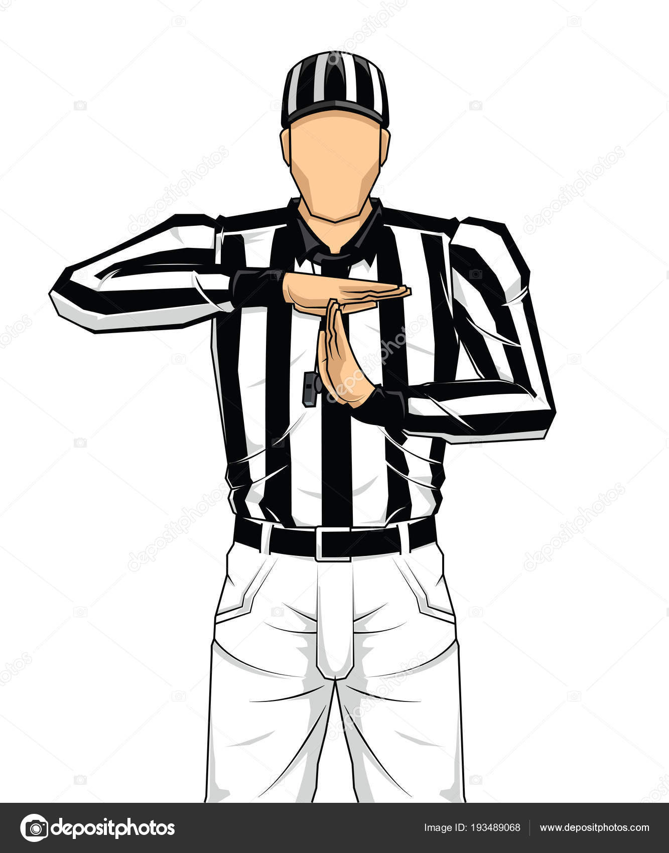 American Football Referee Cartoon