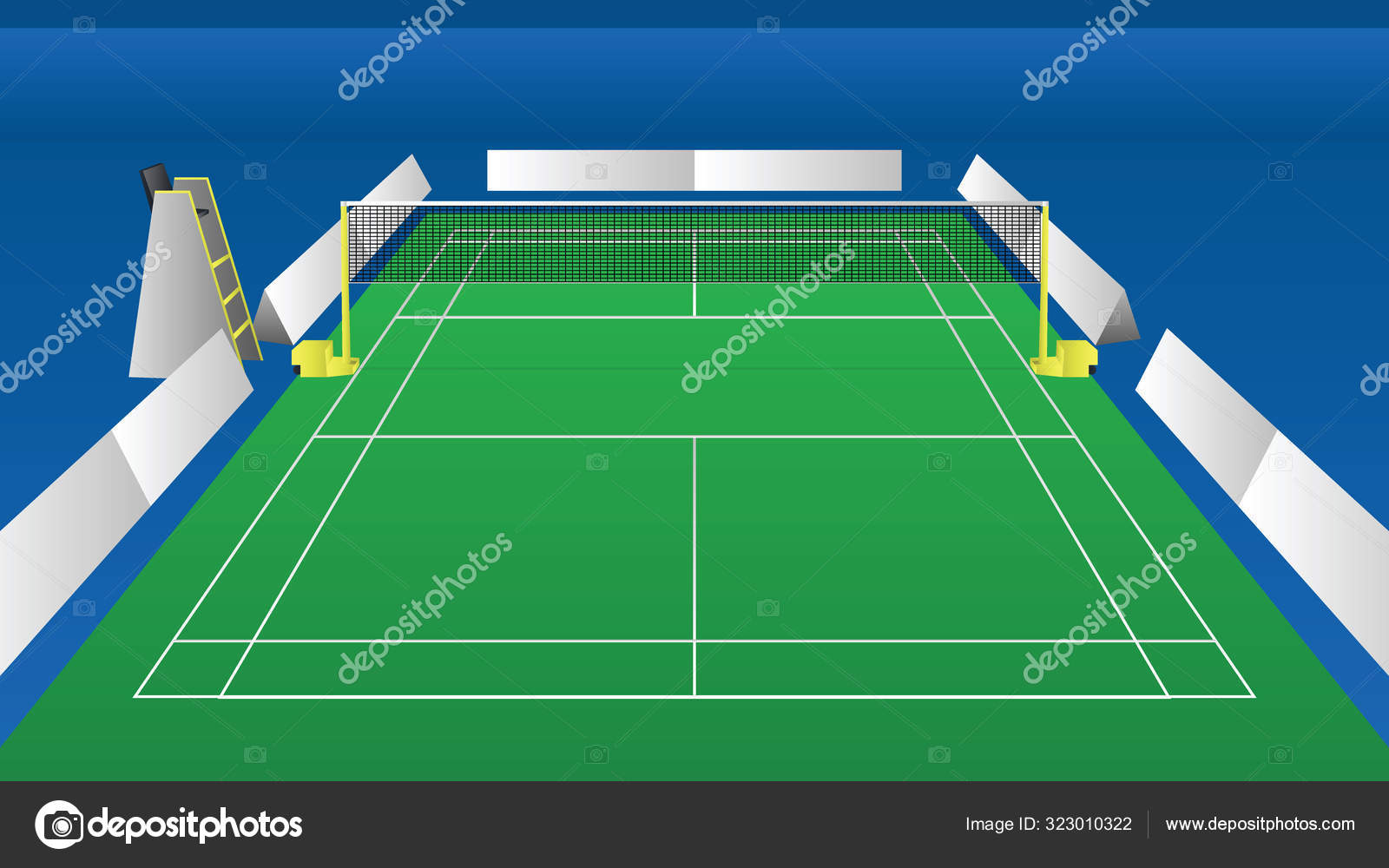 Illustration of an indoor arena for badminton perspective — Stock ...