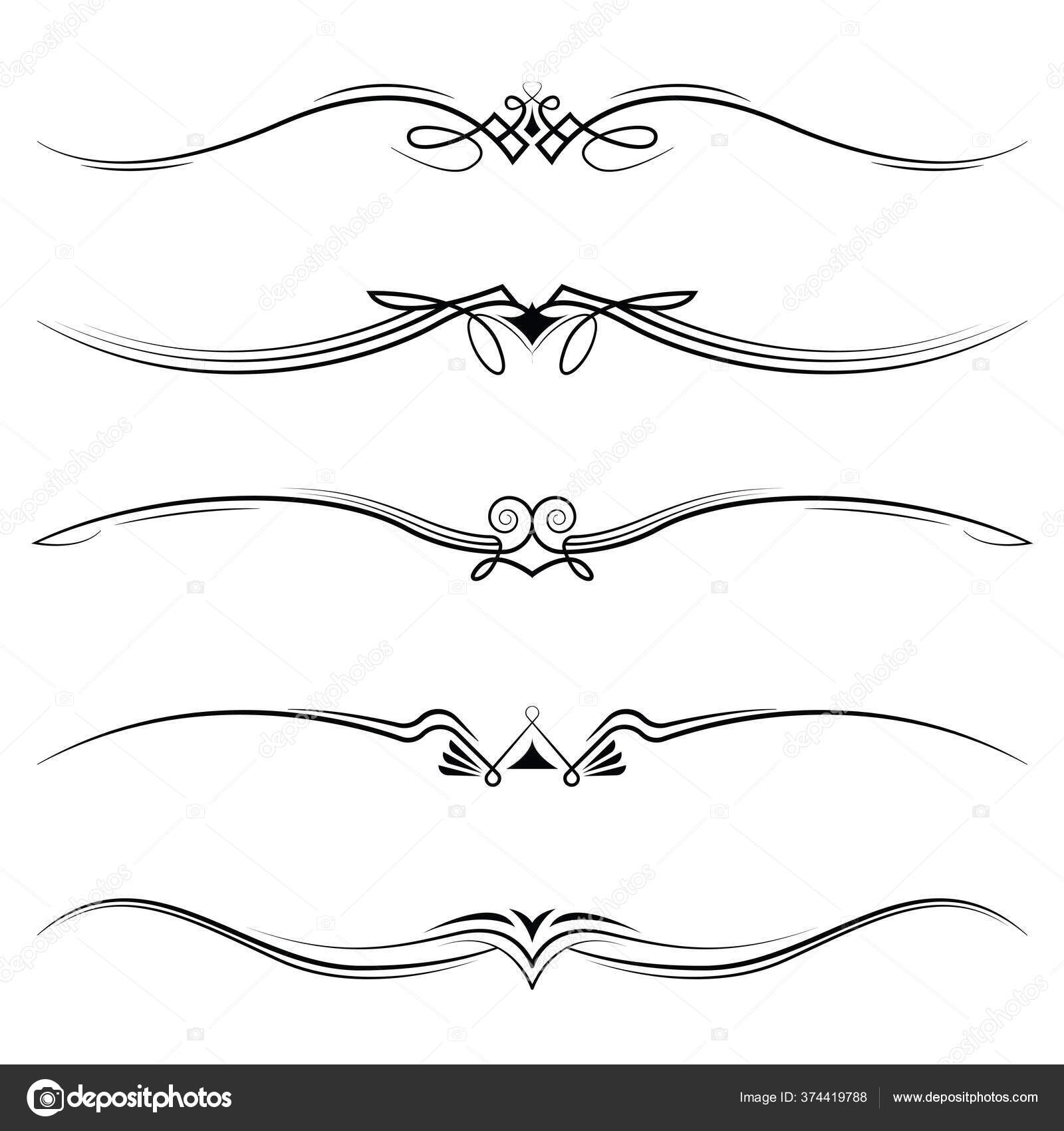 Vector Set Decorative Elements Border Page Rules Frame Stock Vector by ...