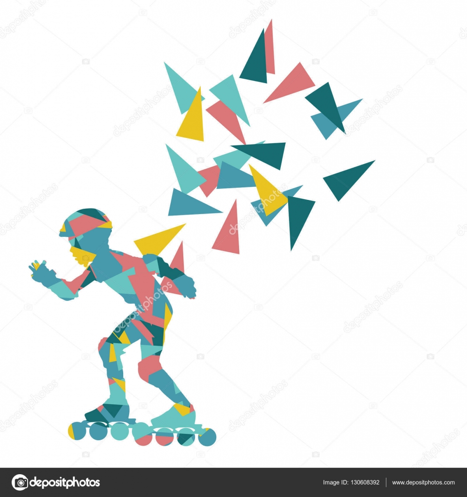In line skating vector background abstract illustration made wit Stock ...