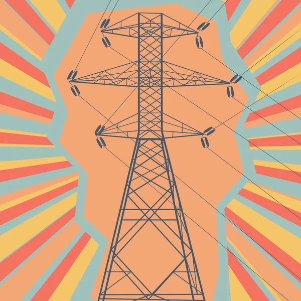 High voltage tower and line background vector Stock Vector by ...