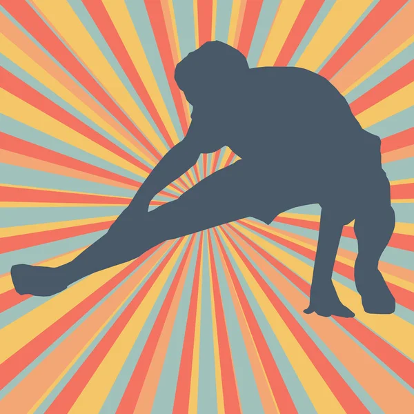 Man stretching exercise warming up vector background — Stock Vector ...