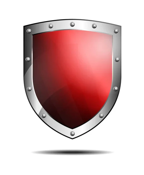 medieval crusader knight shield with cross red and two swords isolated ...