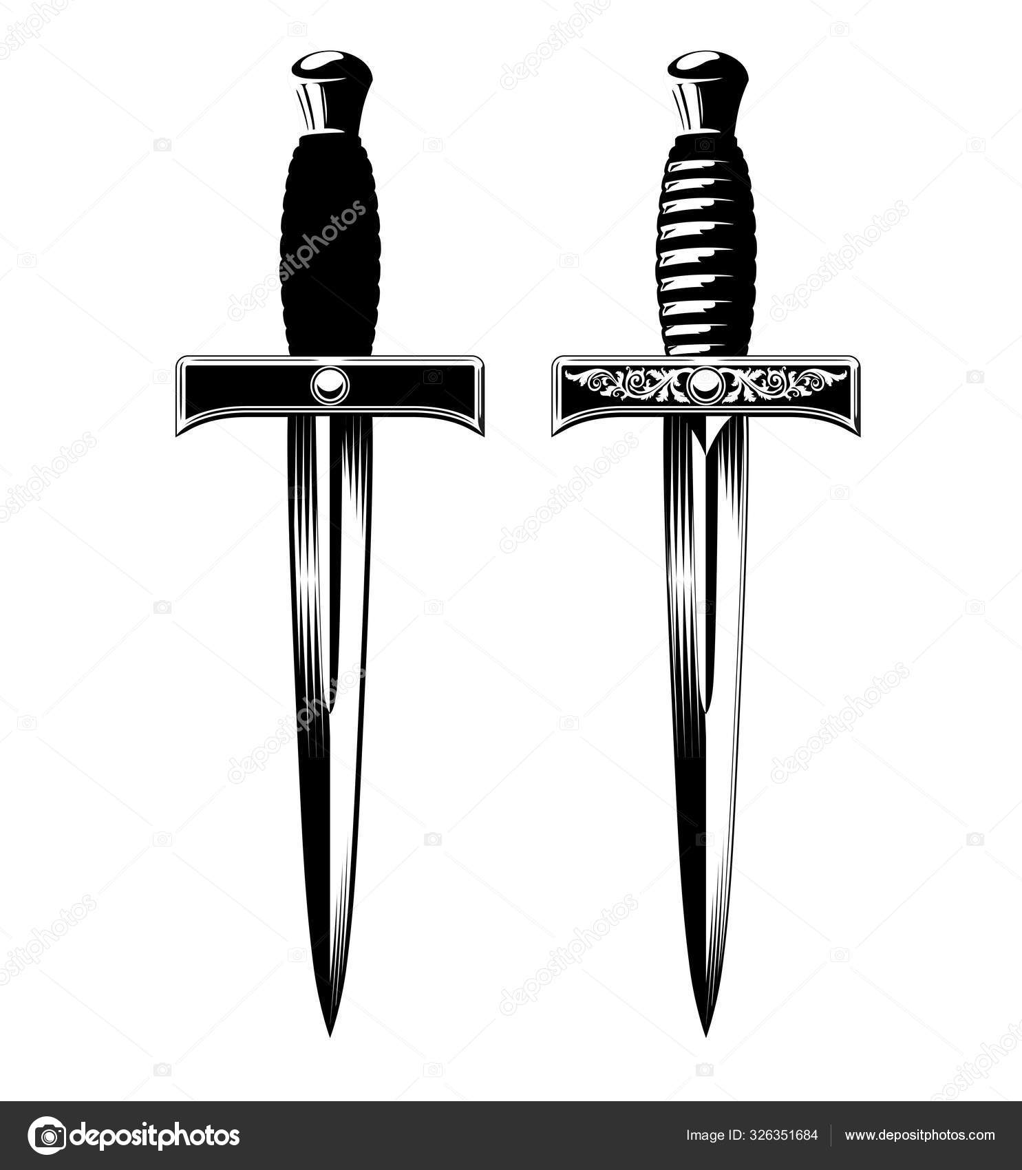 Daga dibujada en estilo gótico Vector de stock #326351684 de ©Fenton