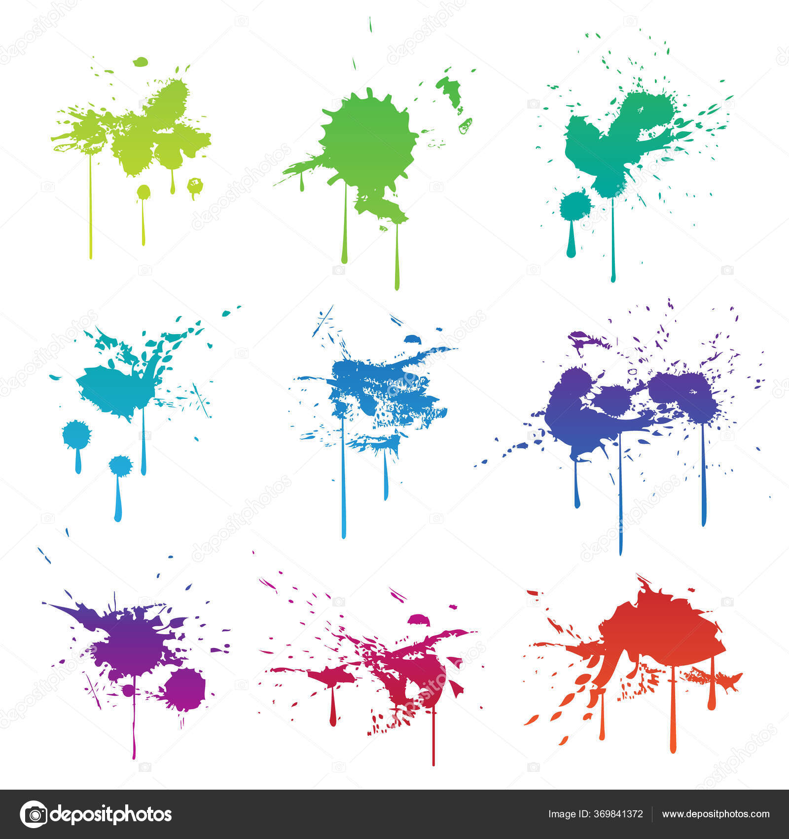 Paint splats isolated on white background Stock Vector by ©hugolacasse ...