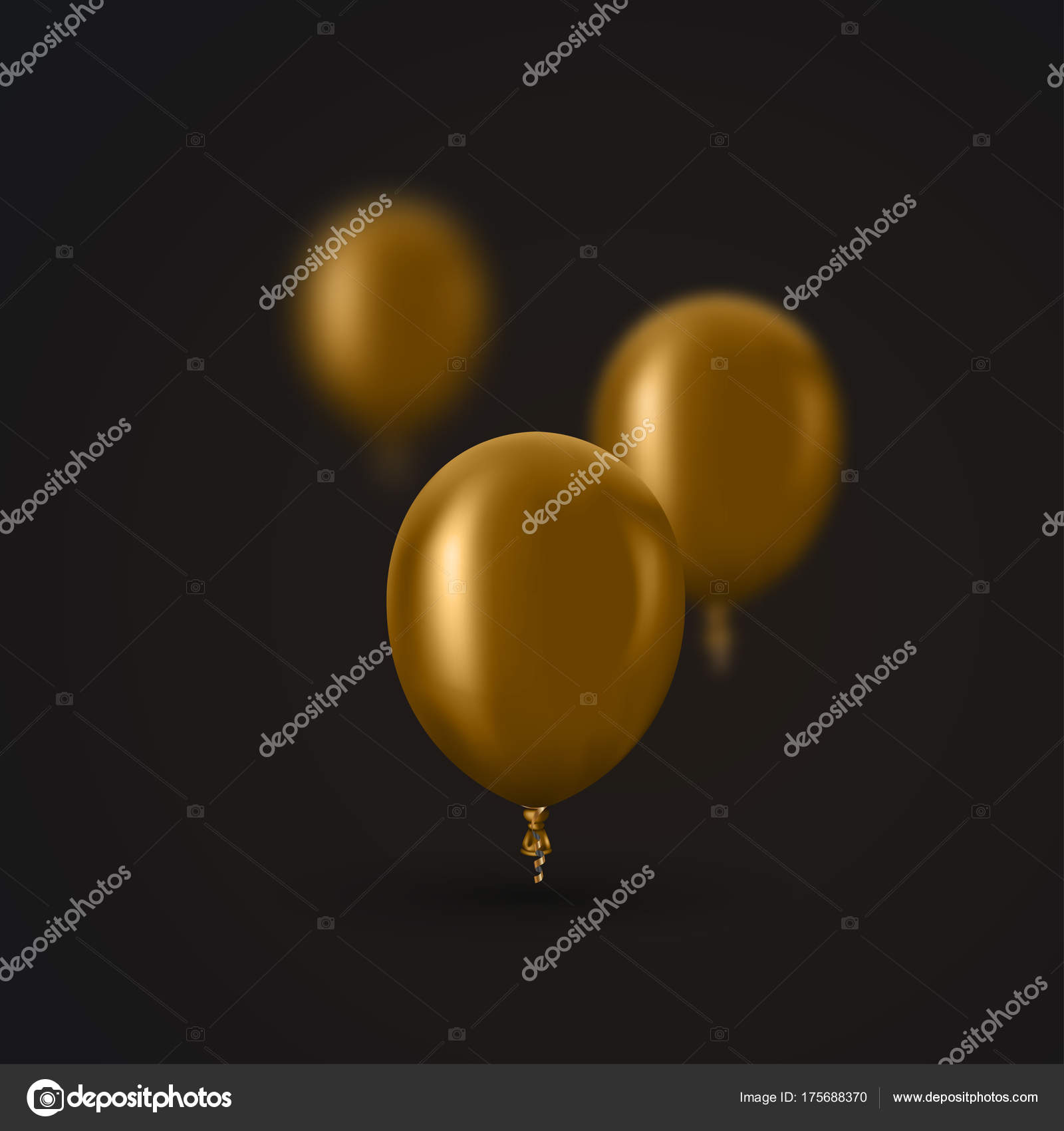 Vector modern golden balloons background for happy berthday or ...
