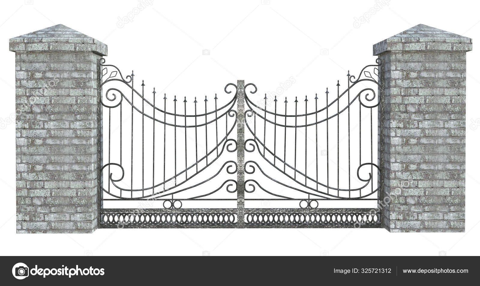 Illustration Stone Iron Gate — Stock Photo © GRAPHICSOUL #325721312