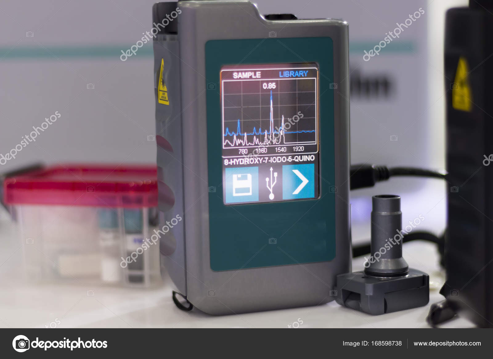 Handleheld spectrometer for chemical analysis Stock Photo by ...