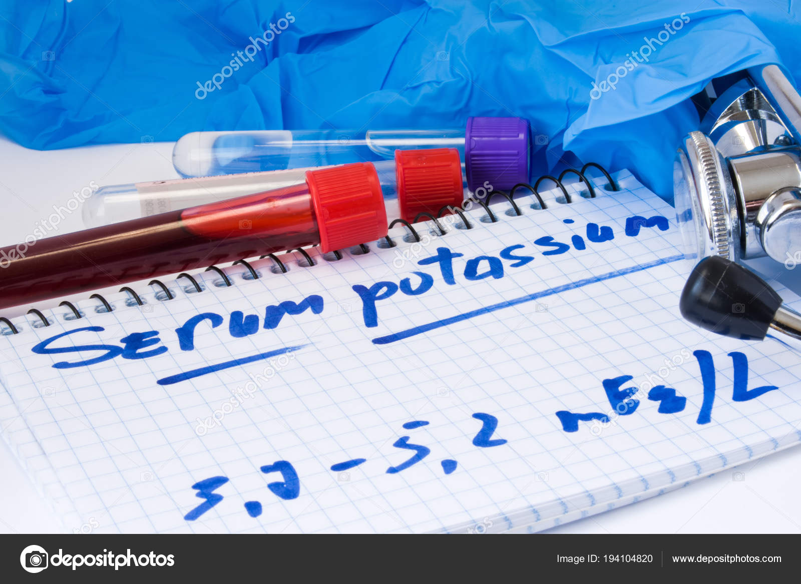 Potassium Serum Blood Basic Metabolic Test Laboratory Test Tubes Blood ...