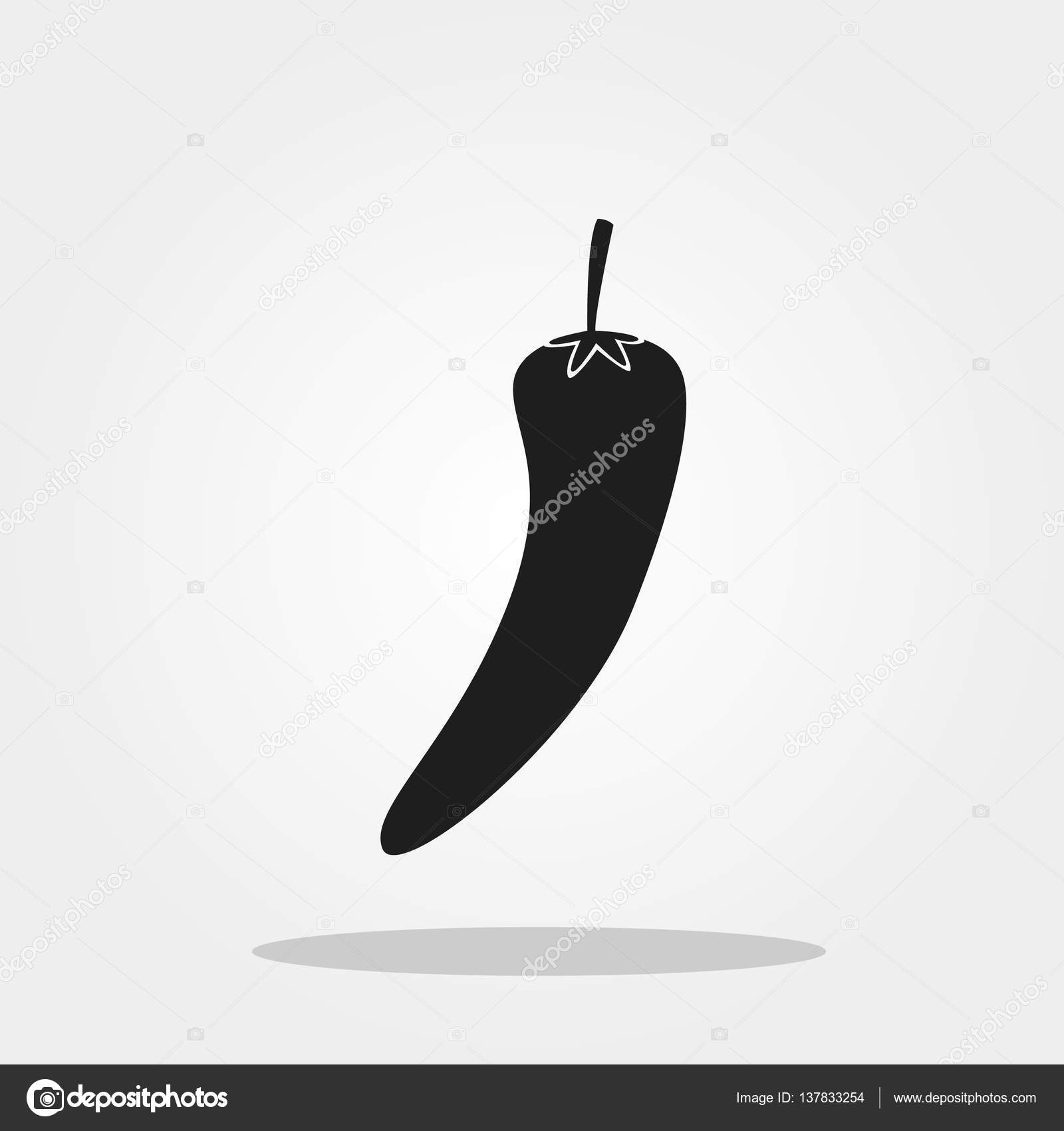 Chili icon in trendy flat style isolated on color background ...