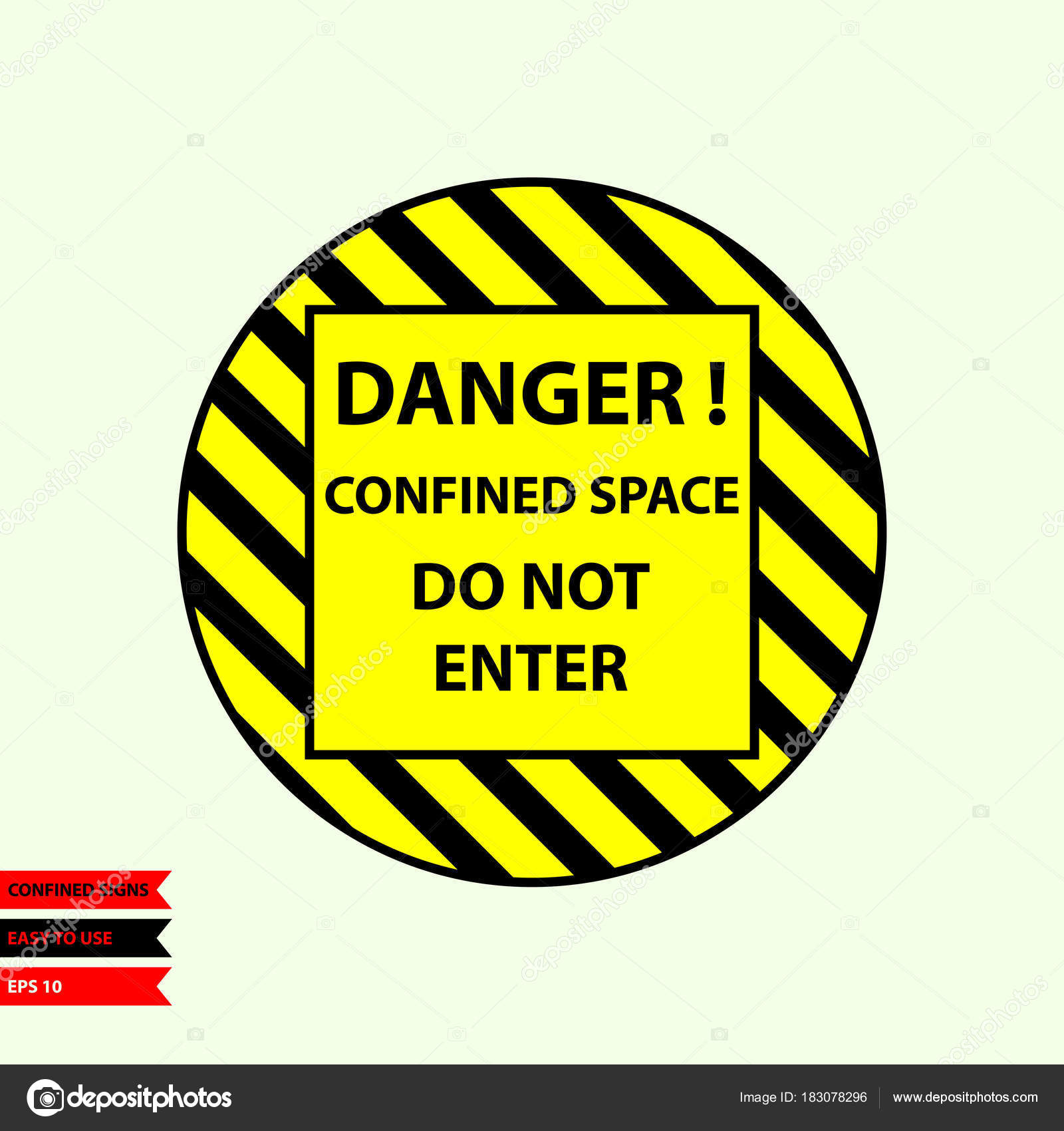 Confined Sign Vector Style Version Easy Use Print Board — Stock Vector ...