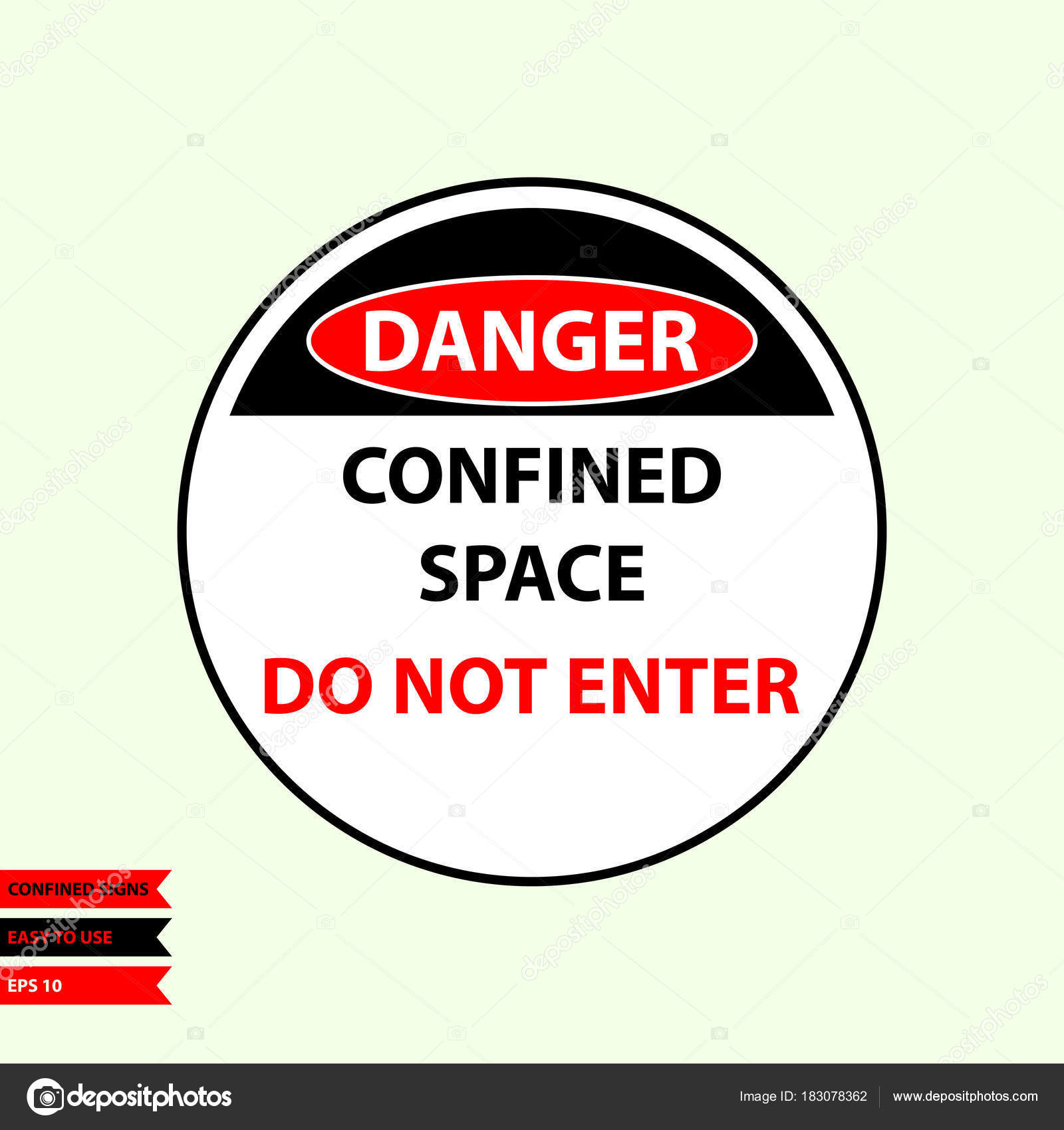 Confined Sign Vector Style Version Easy Use Print Board Stock Vector by ...