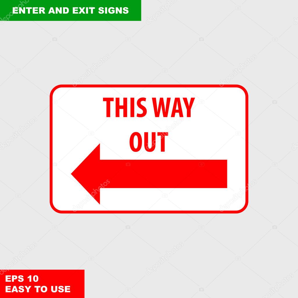 Entrar y salir, flecha, de esta manera signo en la versión de estilo ...