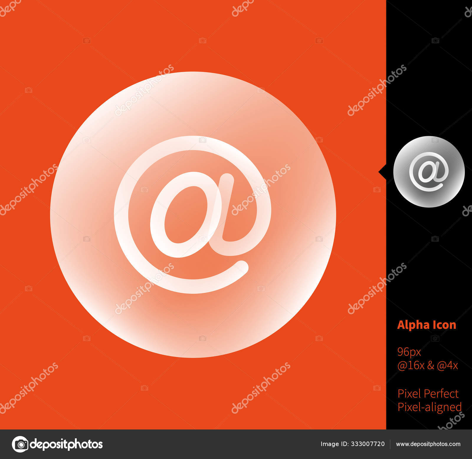 Mailing arroba at-symbol alpha icon - vector illustrations for b Stock ...