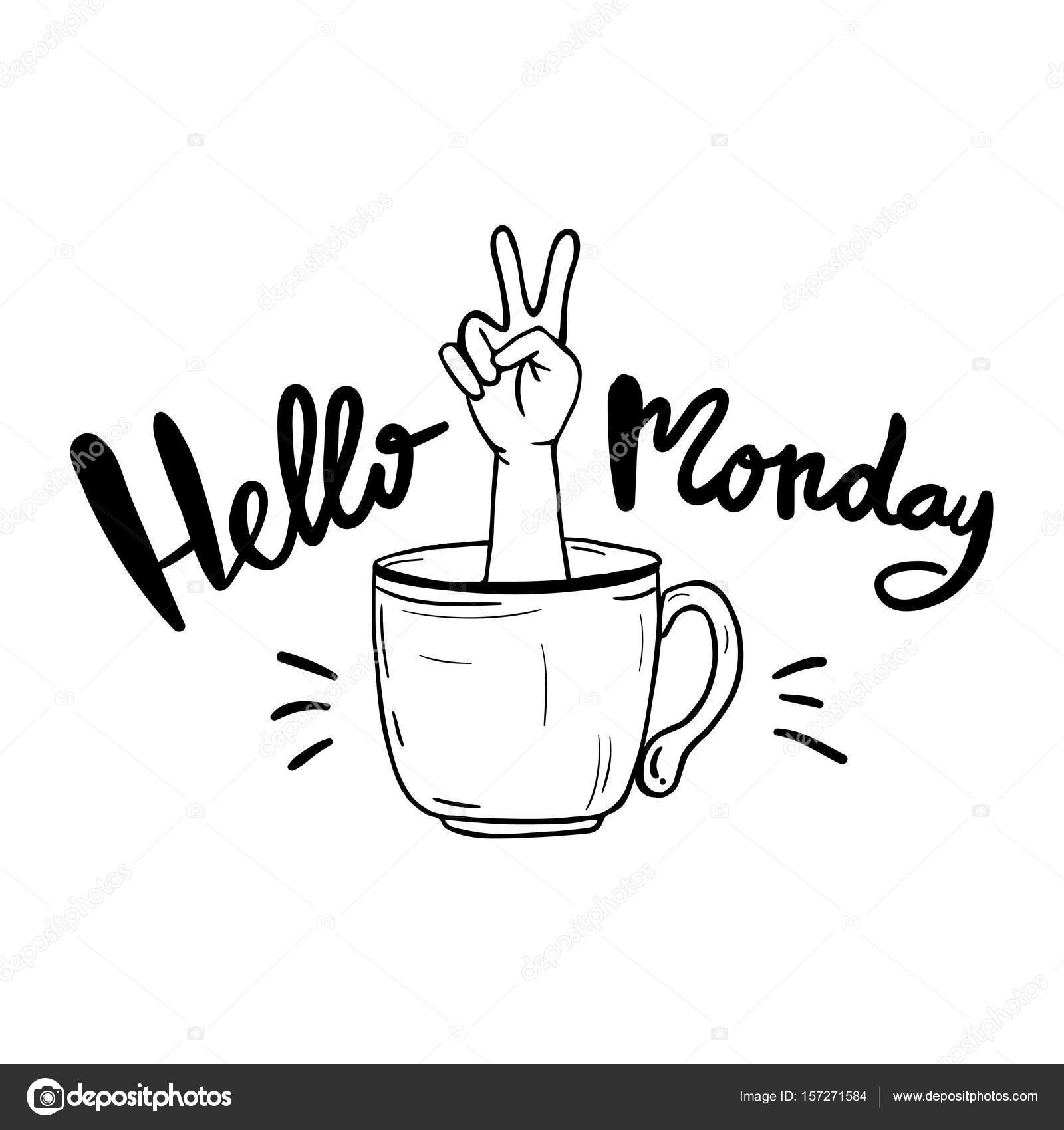 Hello Monday. Lettering for poster Stock Vector by ©Ivanna_Pliskova ...