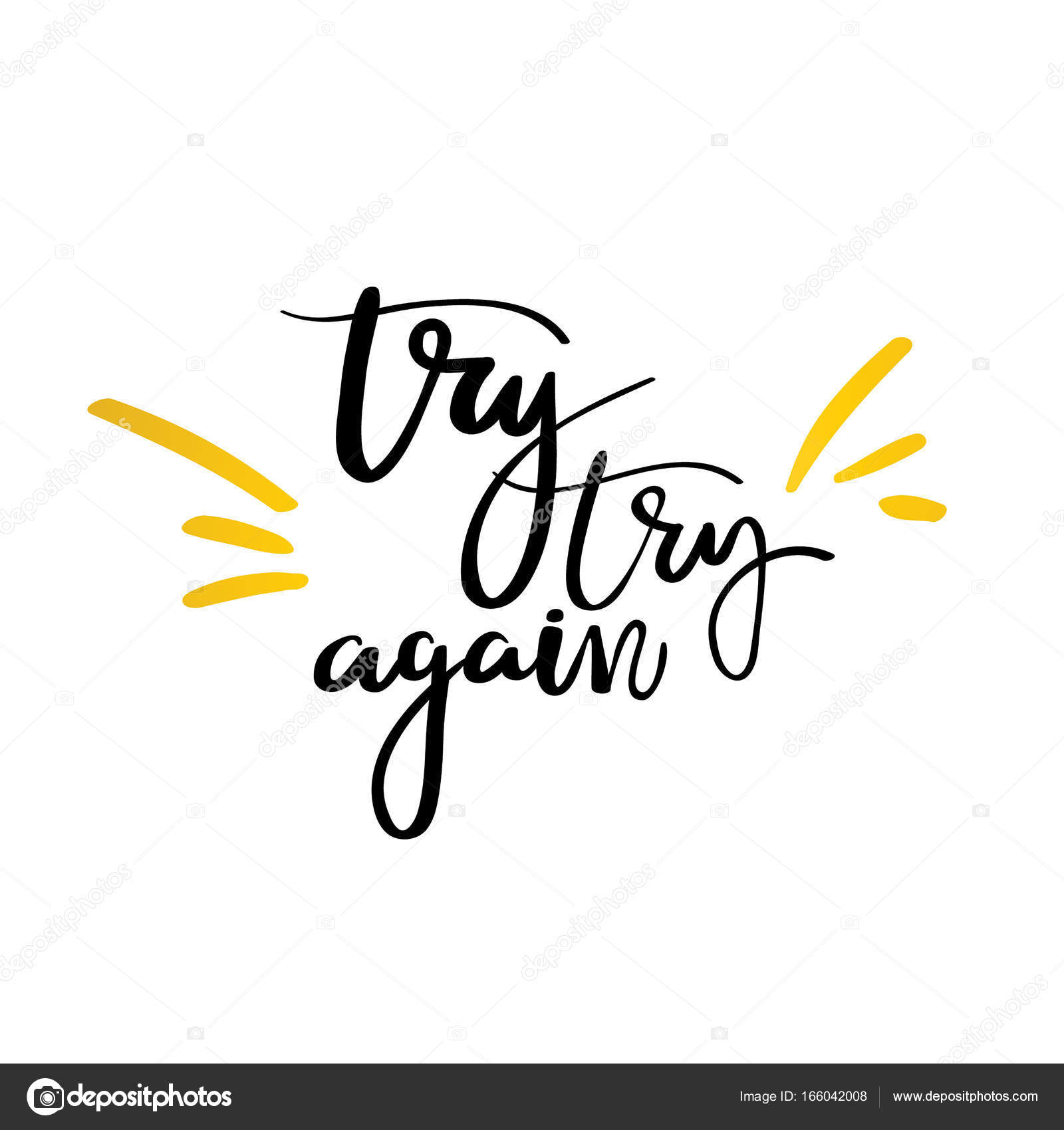 Try try again hand drawn calligraphy lettering — Stock Vector © Ivanna ...