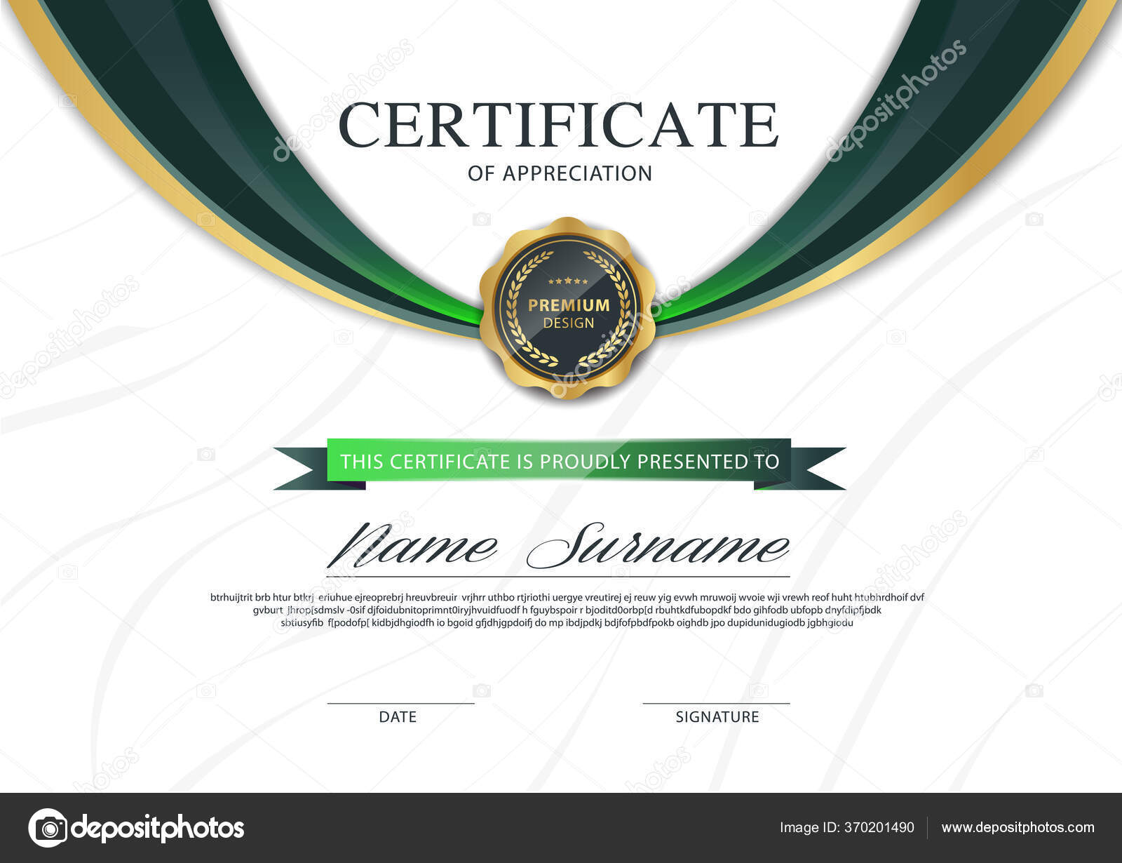 Diploma Certificate Template Black Gold Color Luxury Modern Style