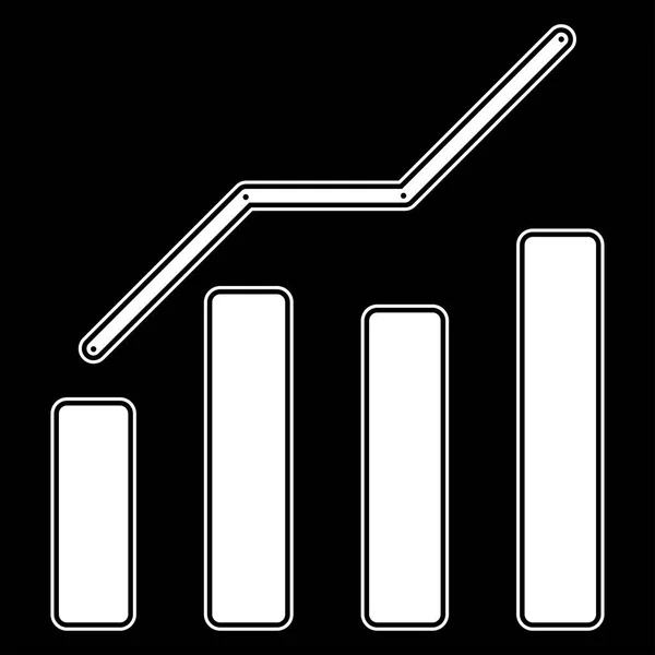 Growth Chart Icon Set White Color Vector Illustration Flat Style Stock ...