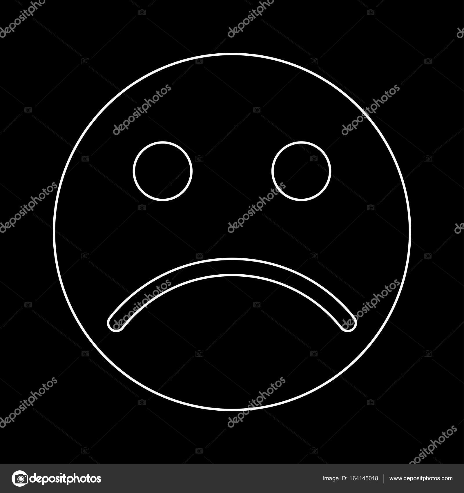 Sad emoticon white color icon . Stock Vector by ©seregasss435 164145018
