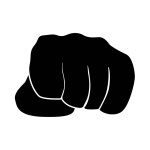 Fist bump icon in black style isolated on white background. Hand ...
