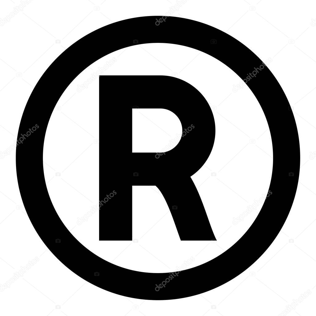 Símbolo de copyright icono color negro ilustración estilo plano imagen ...