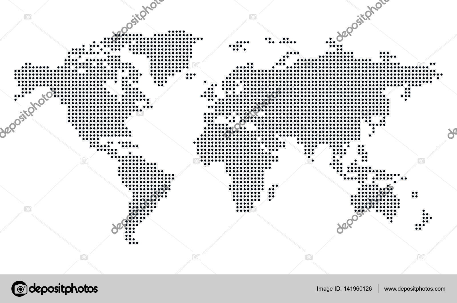 Pictogram - World map, Dots, Circle, large - Object, Icon, Symbol ...
