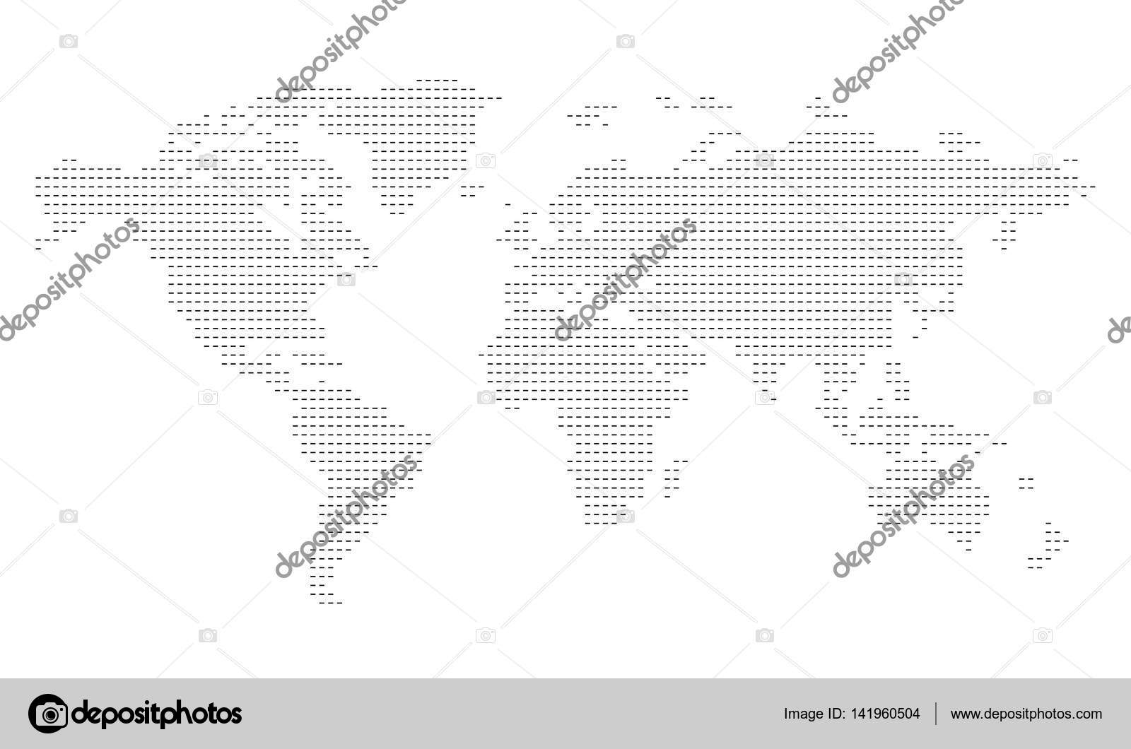 Pictogram - World map, Line, Stroke, Dash, large - Object, Icon, Symbol ...
