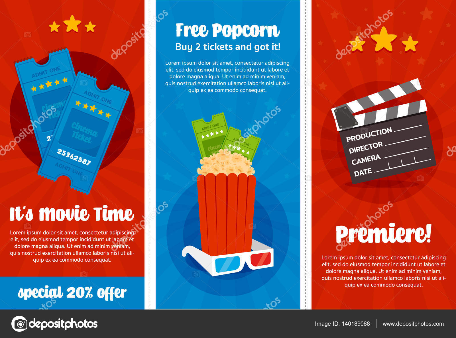 Cinema Flyer Set Stock Vector Image by ©3verokot #140189088