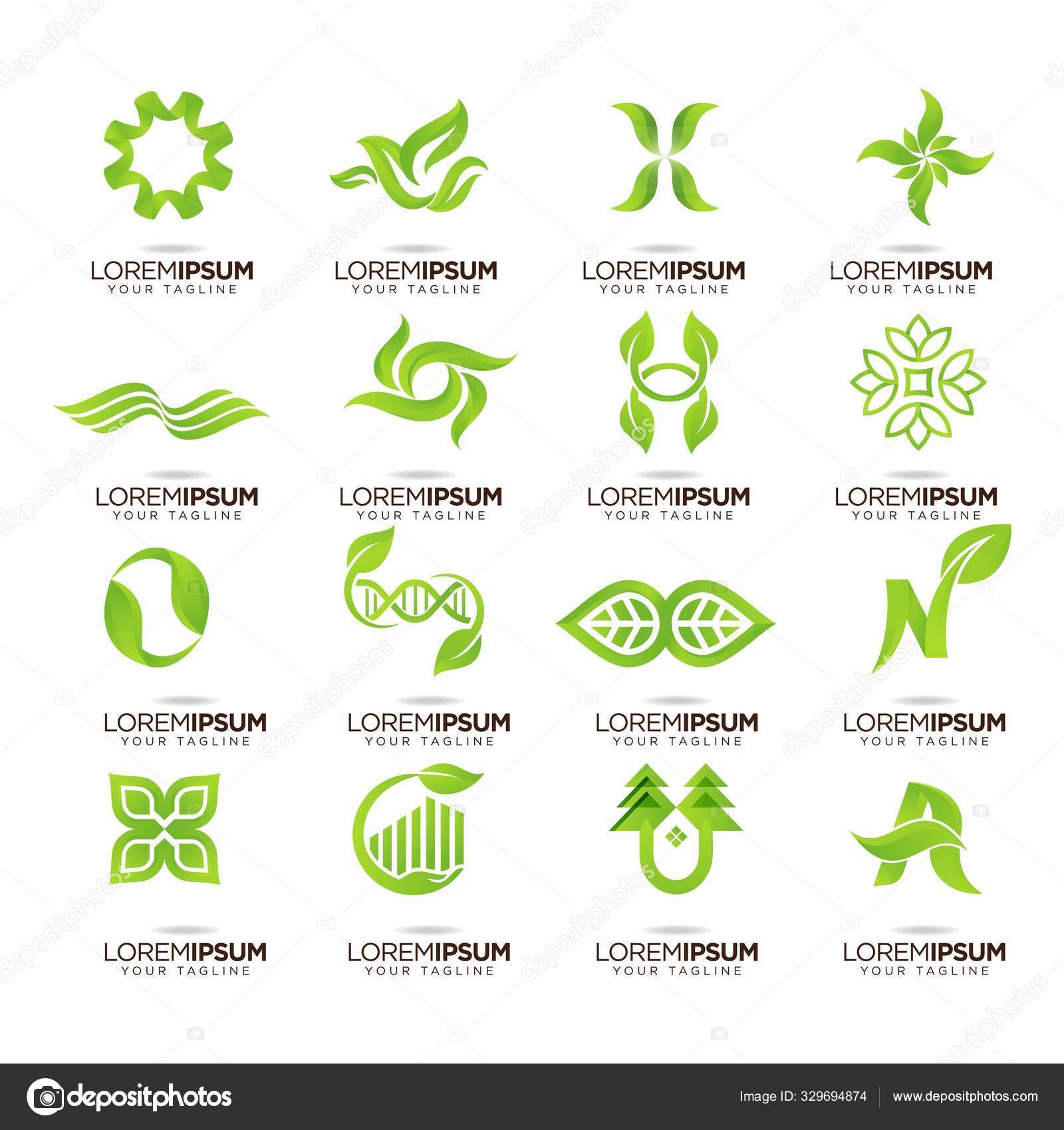 Set Abstract Nature Logo Design Element Vector Stock Vector Image by ©ivazyah.art #329694874