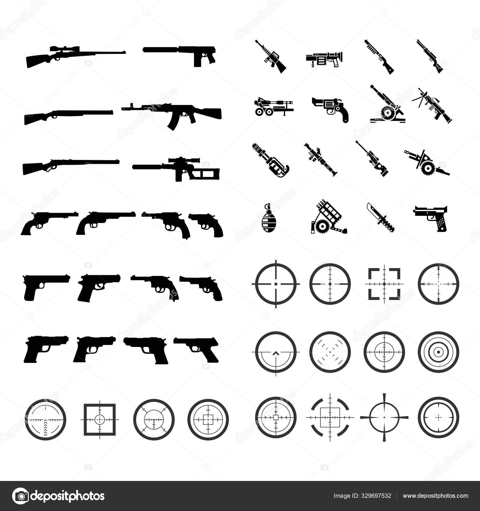 Conjunto Vetor Design Logotipo Arma imagem vetorial de ivazyah.art ...