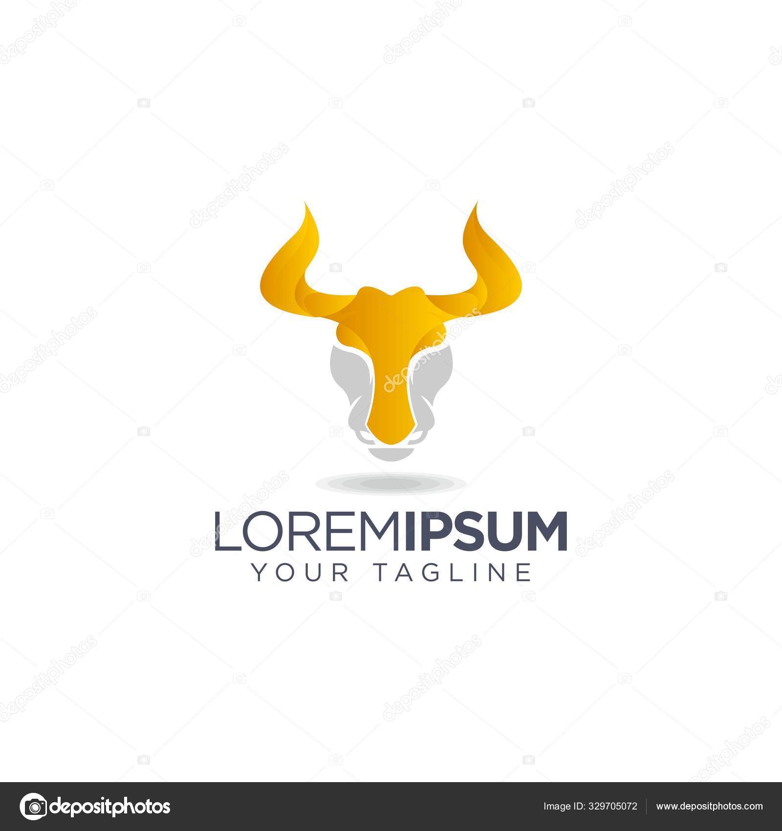 Lion Bull Logo Design Vector Stock Vector Image by ©ivazyah.art #329705072
