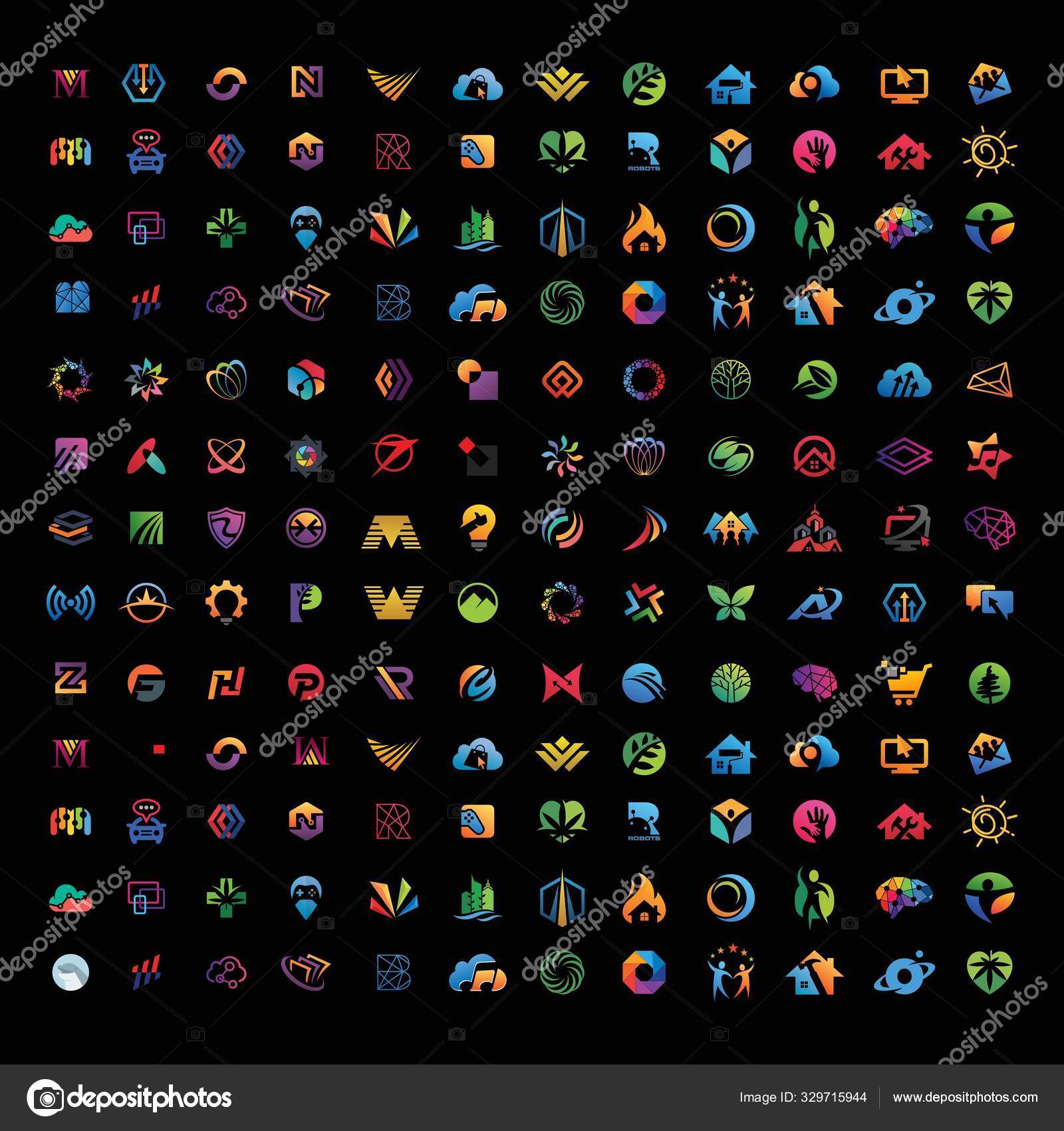 Set Abstract Logo Design Vector Element Stock Vector Image by ©ivazyah ...