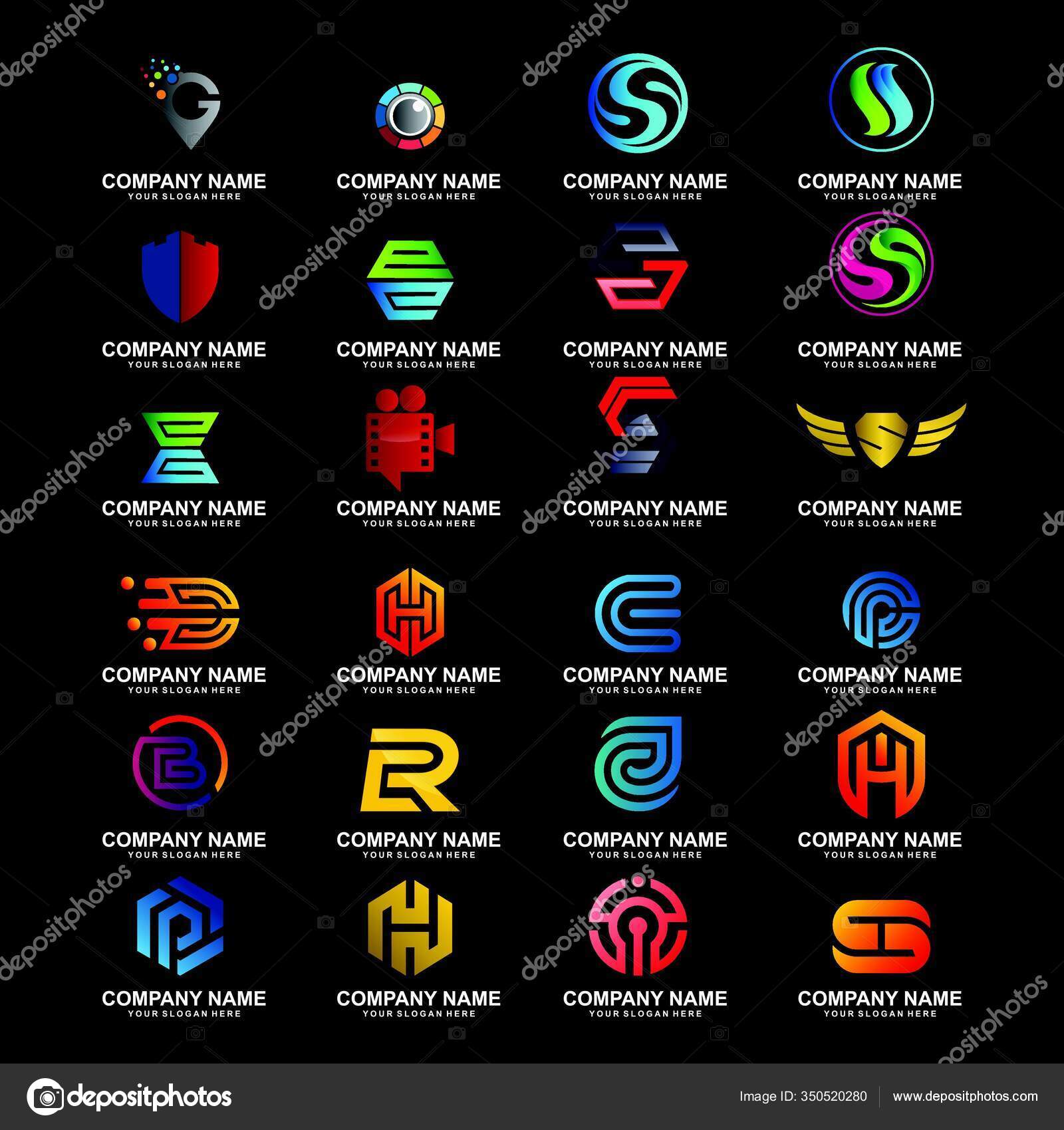 Set Letter Business Logo Design Vector Template Stock Vector Image by ...