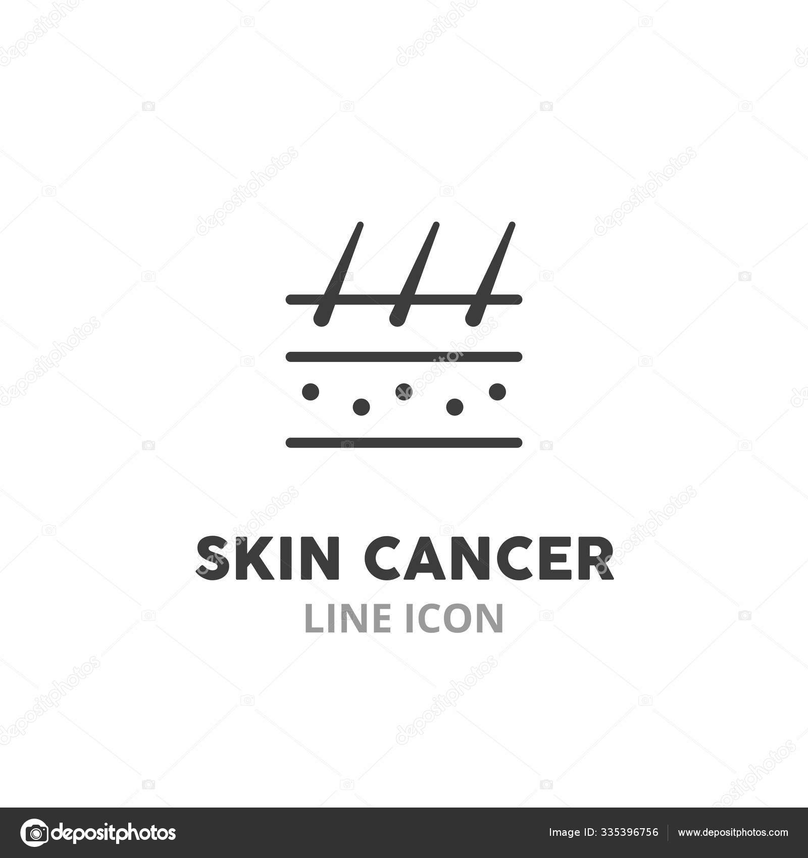 Skin cancer symbol thin line icons. Cancer treatment, operation ...