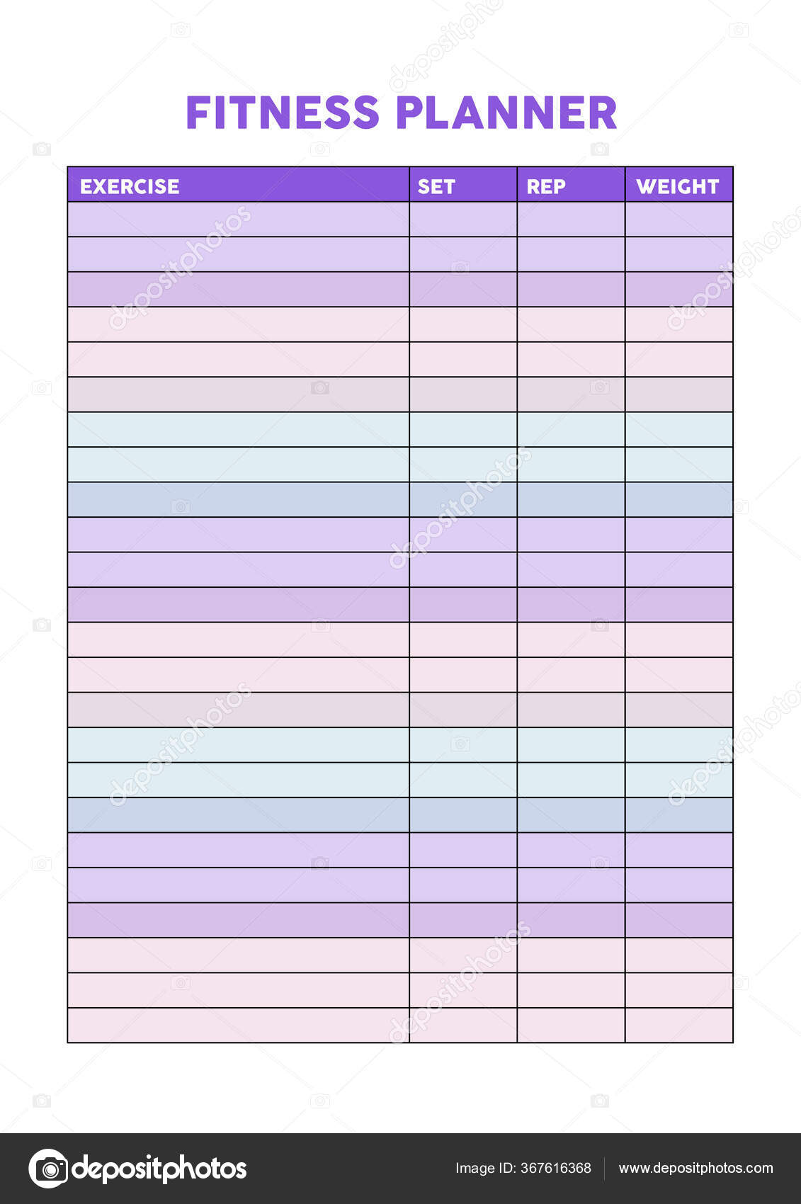 Gym Workout Training Fitness Planner Diary Organiser Notebook Hearts ...