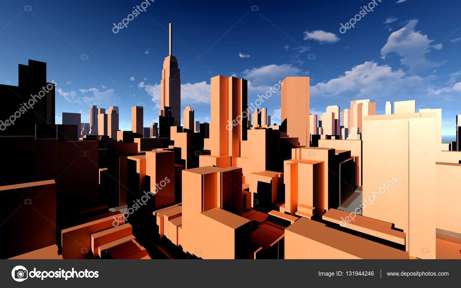 Generic cityscape architecture 3d rendering — Stock Photo ...